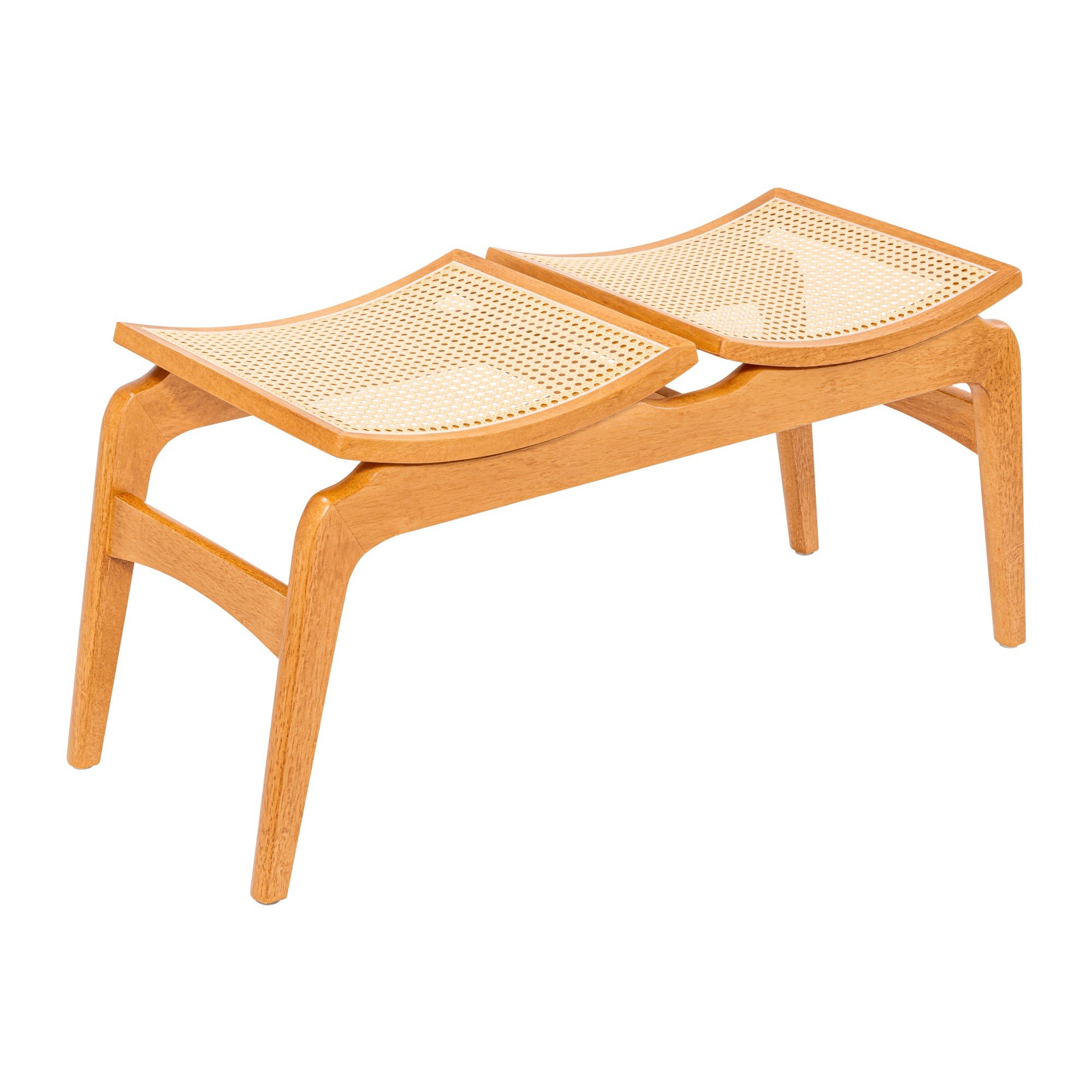 Banco Ricco 2 Lugares Madeira com Assento em Palhinha Amêndoa - Elitto ...