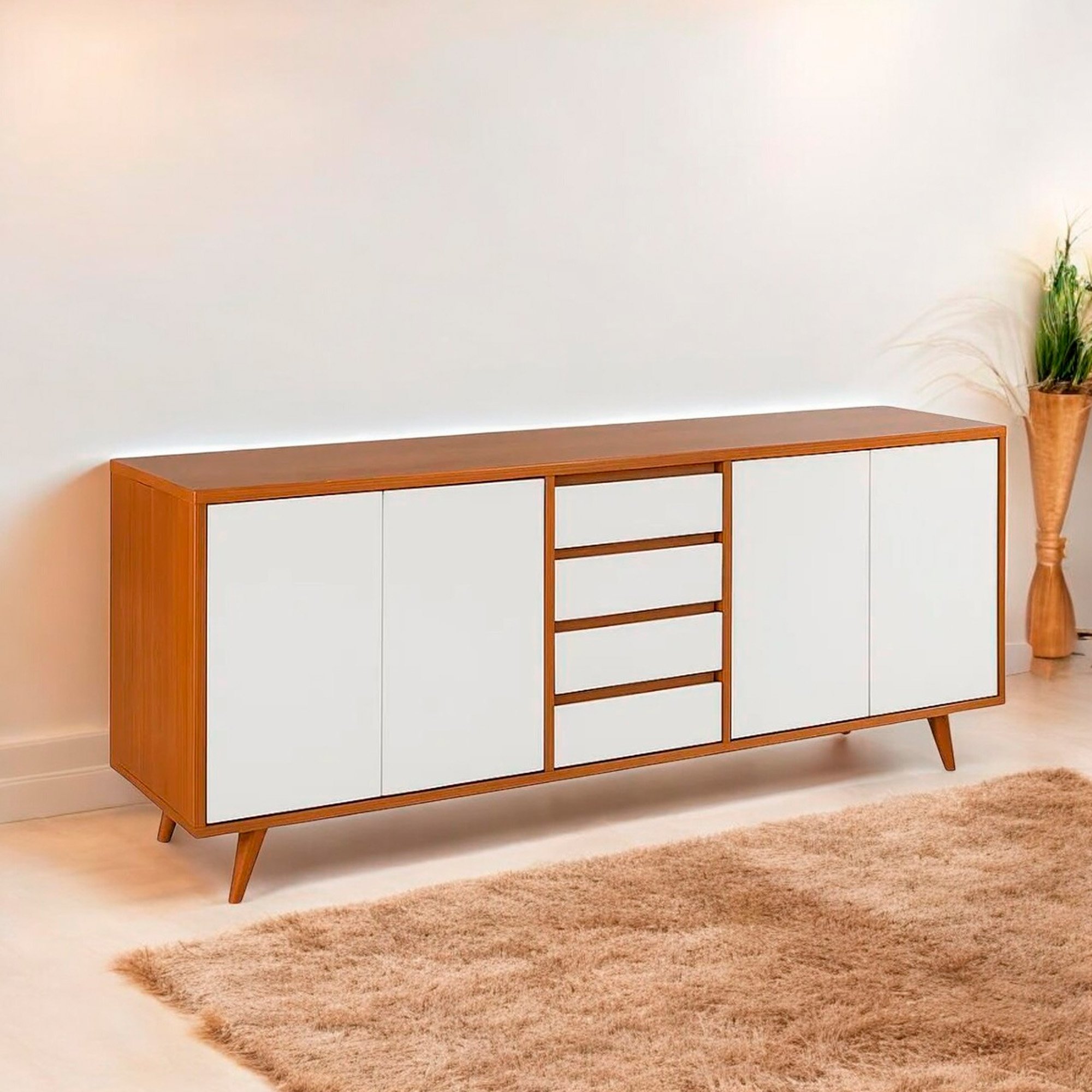 Balcão Buffet 4 Portas e 4 Gavetas Super Show 175cm - Elitto Design